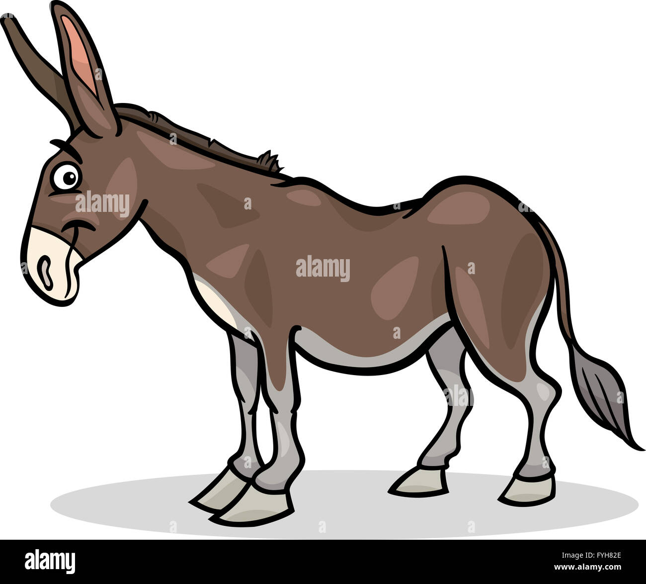 donkey farm animal cartoon illustration Stock Photo - Alamy