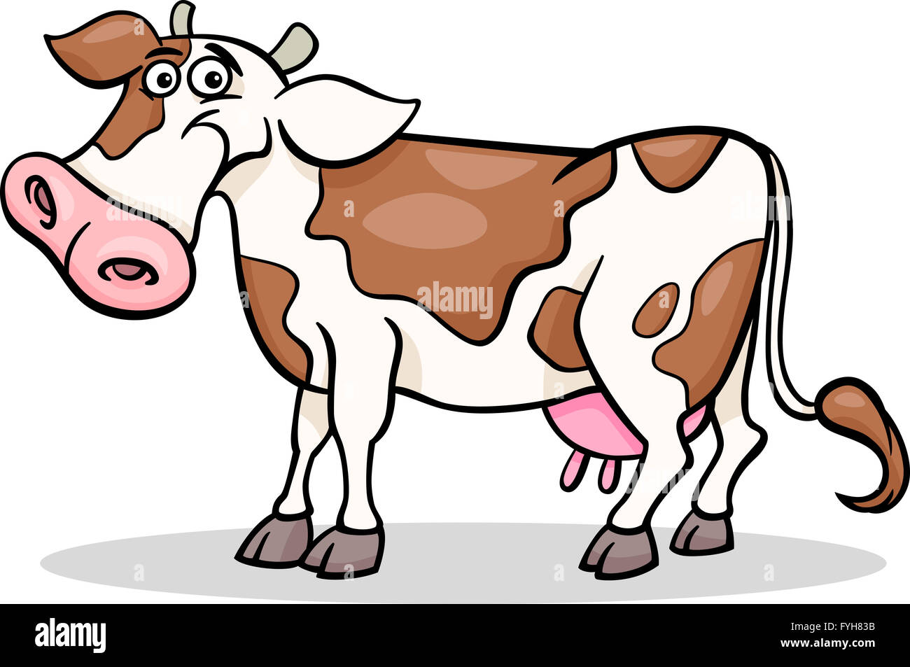 cow farm animal cartoon illustration Stock Photo - Alamy