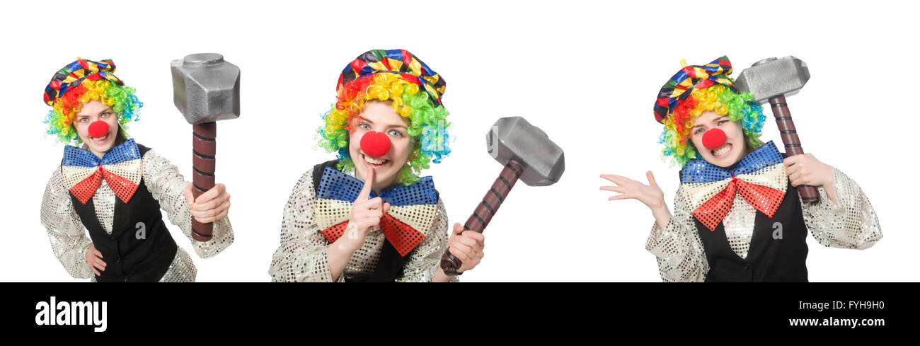 Clown in various poses isolated on white Stock Photo - Alamy