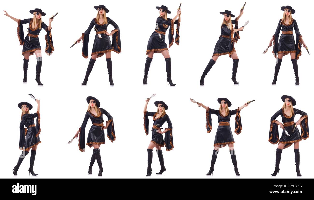 Woman pirate in various poses hi-res stock photography and images - Alamy