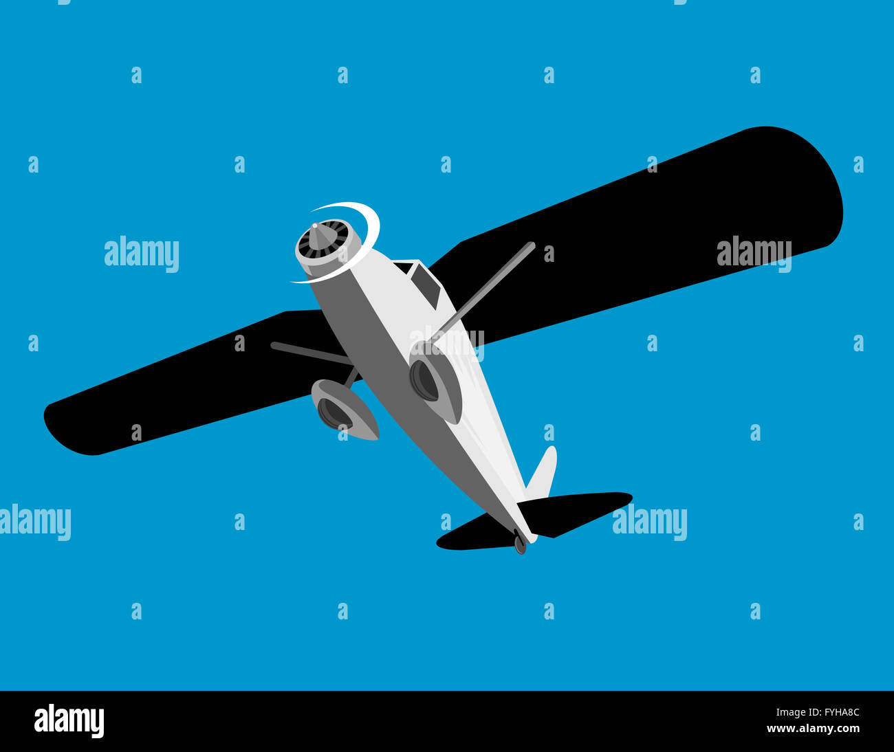 propeller airplane flying Stock Photo - Alamy