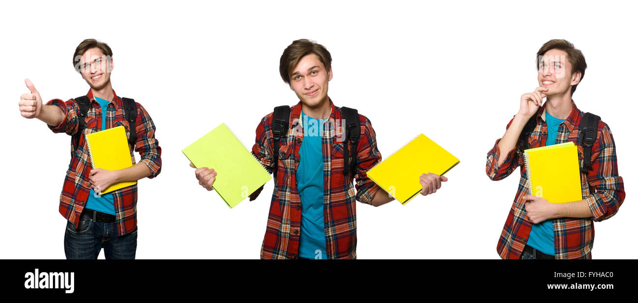 Composite photo of student with books Stock Photo - Alamy