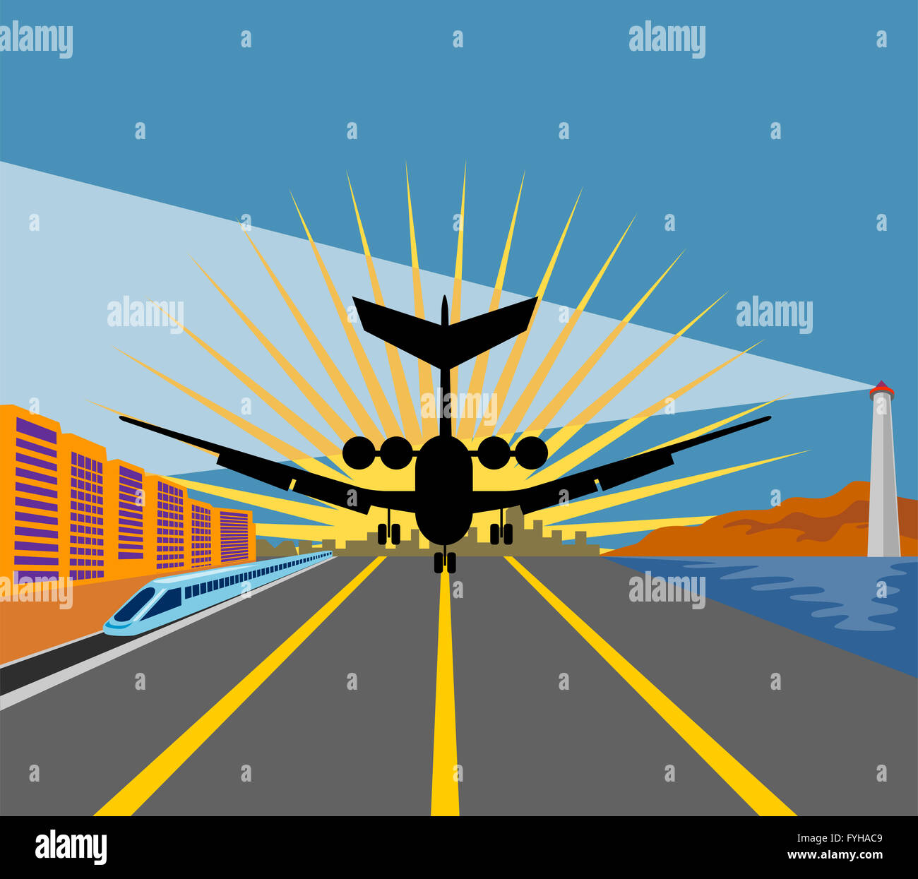 commercial jet plane airliner taking off Stock Photo - Alamy