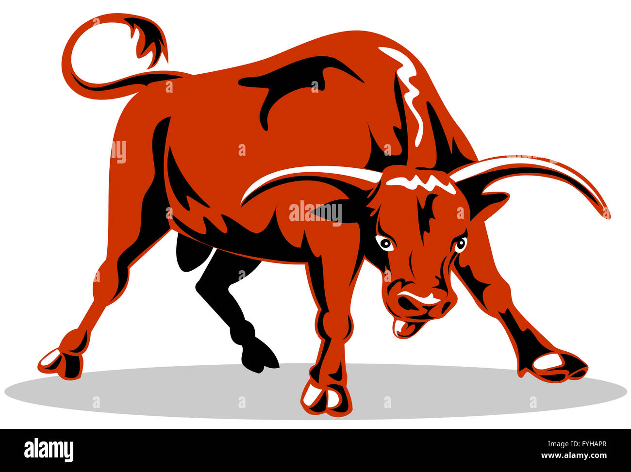 raging bull charging attacking Stock Photo - Alamy