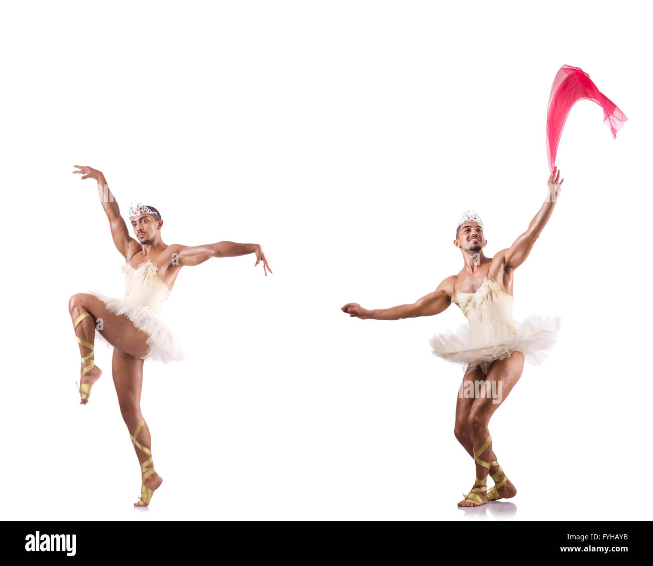 Man in ballet tutu isolated on white Stock Photo - Alamy