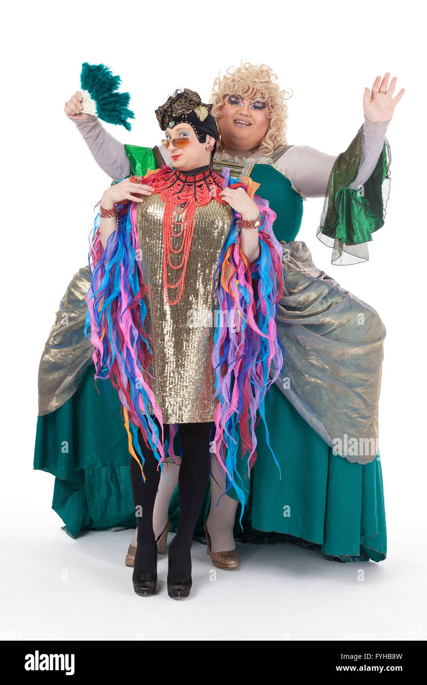 Two drag queens having fun performing together Stock Photo - Alamy