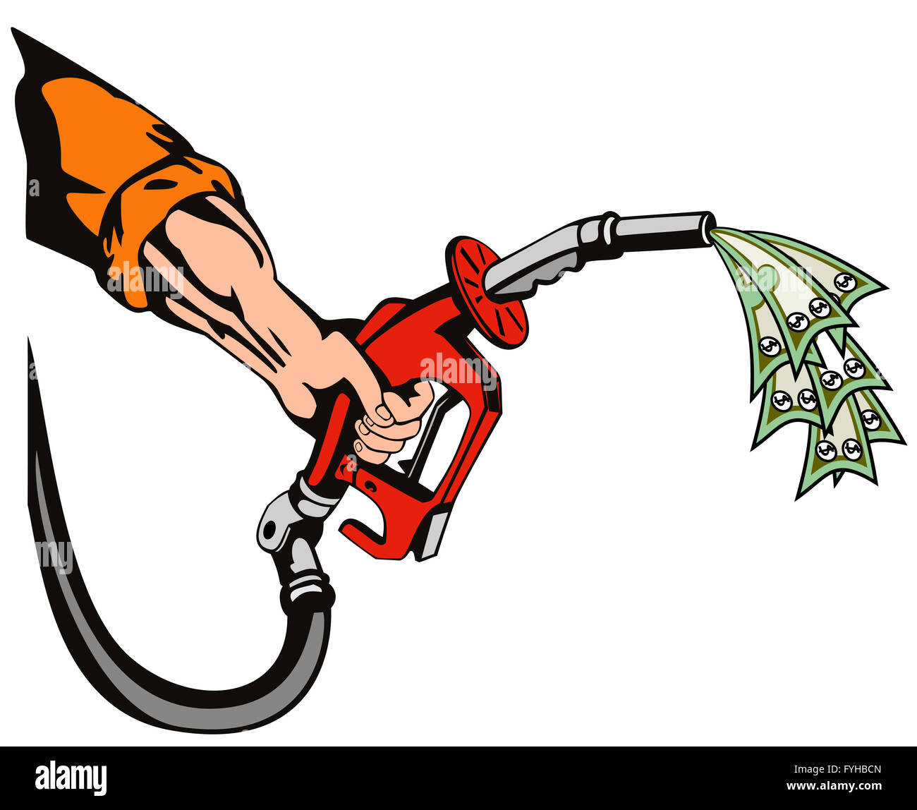Hand holding gasoline pump Cut Out Stock Images & Pictures - Alamy