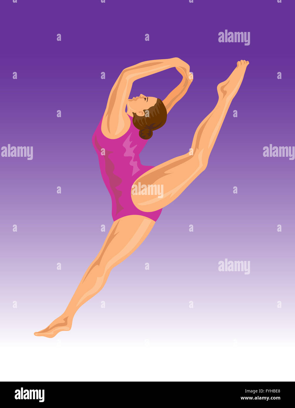 Gymnast Jumping Split Stock Photo - Alamy