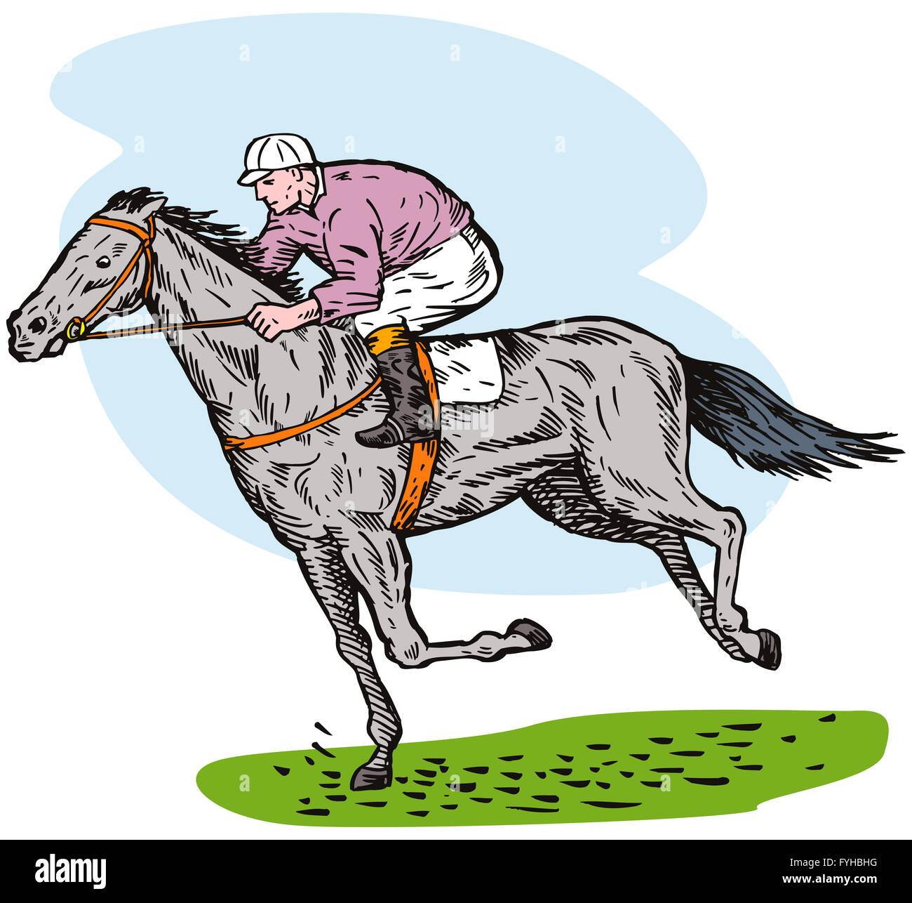 horse and jockey racing Stock Photo - Alamy