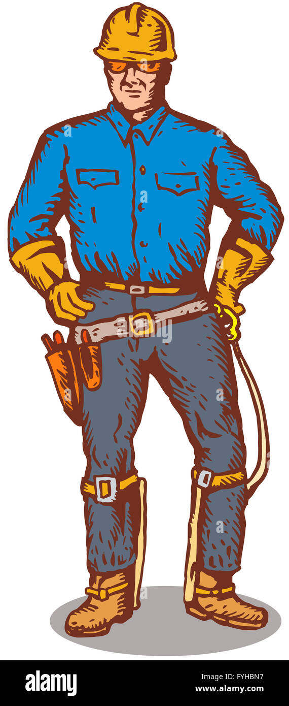 Telephone lineman hi-res stock photography and images - Alamy