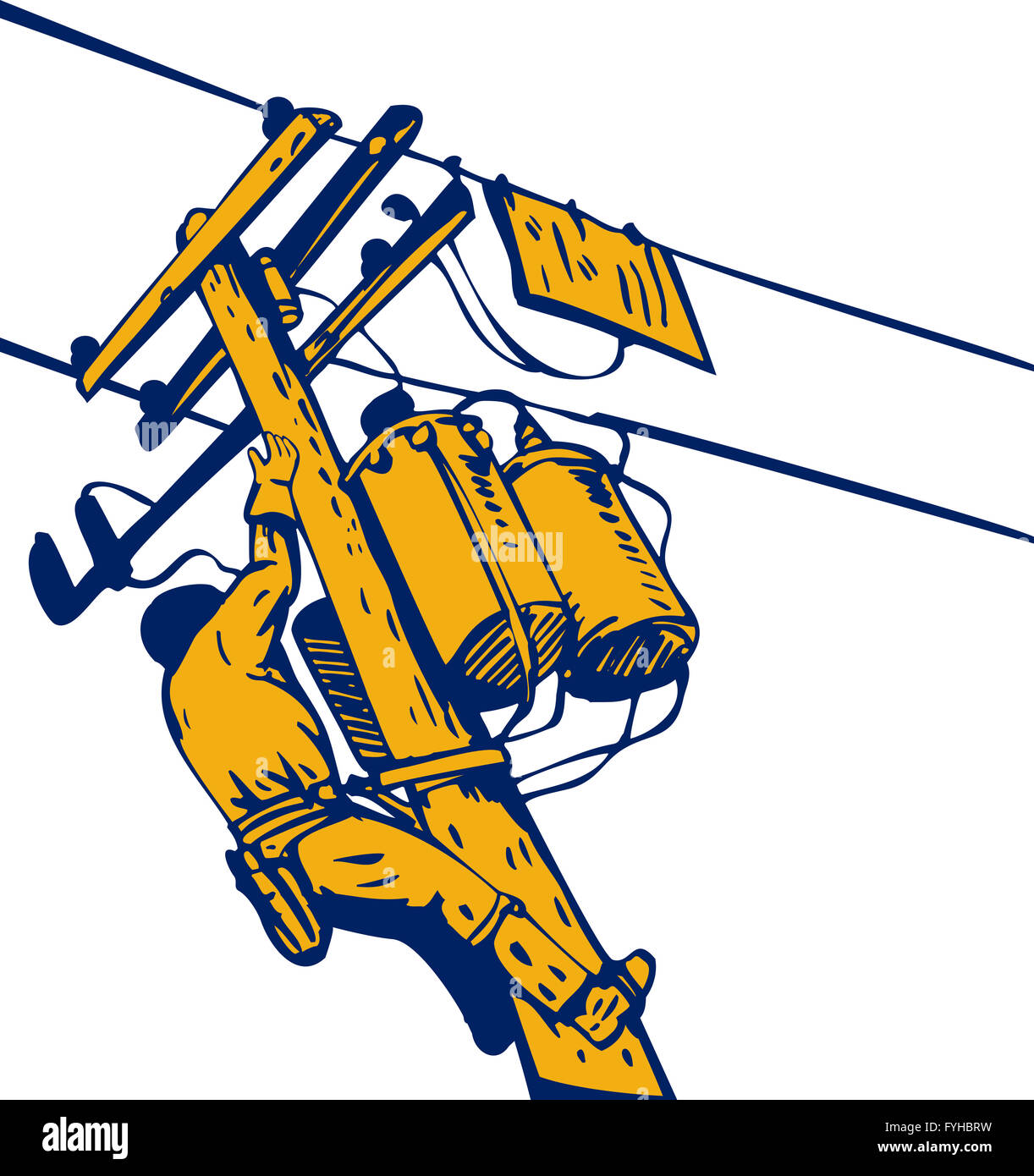 Telephone lineman hi-res stock photography and images - Alamy