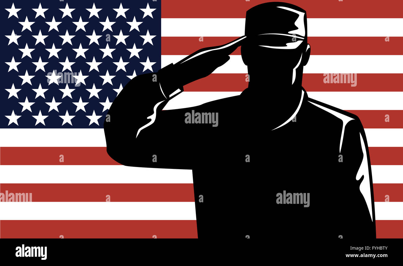 American Solder Serviceman Saluting Stock Photo - Alamy