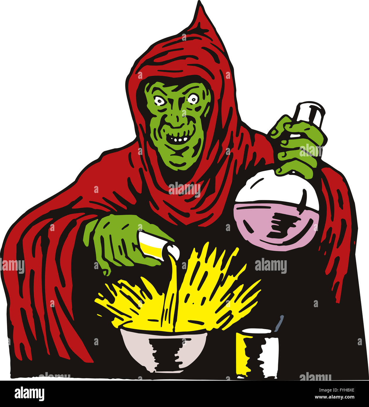 Mad Scientist Wizard Chemicals Retro Stock Photo - Alamy
