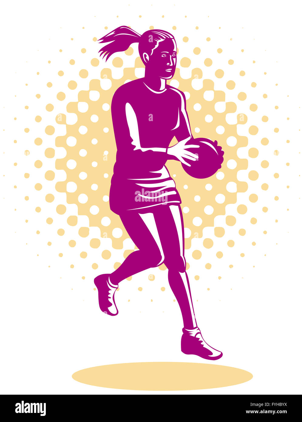 Netball Player Jumping Stock Photo - Alamy