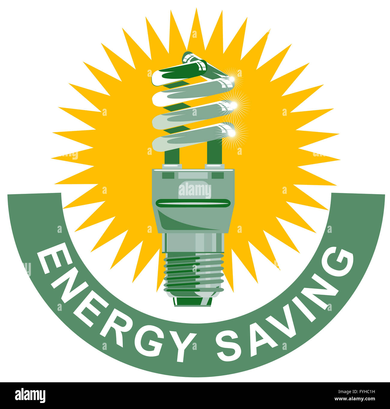 Energy Saving Label Lightbulb Stock Photo - Alamy