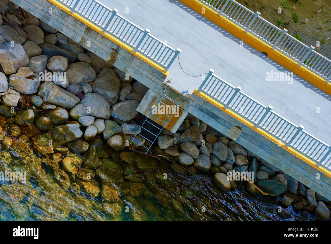 Concrete bridge with railing in natural light Stock Photo - Alamy