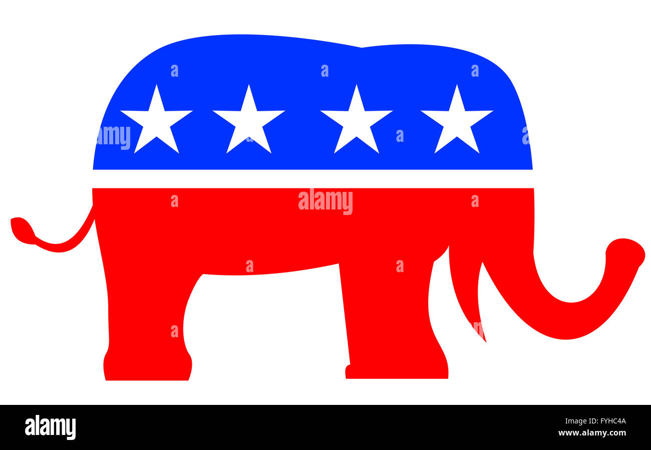 Republican Elephant Mascot USA Flag Stock Photo - Alamy