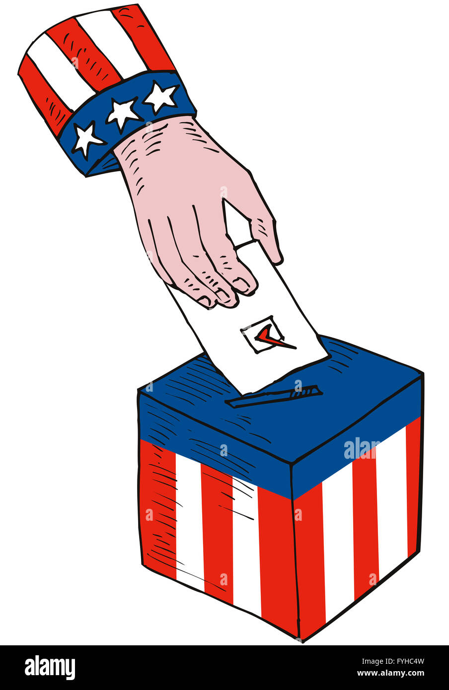 American Election Voting Ballot Box Retro Stock Photo - Alamy