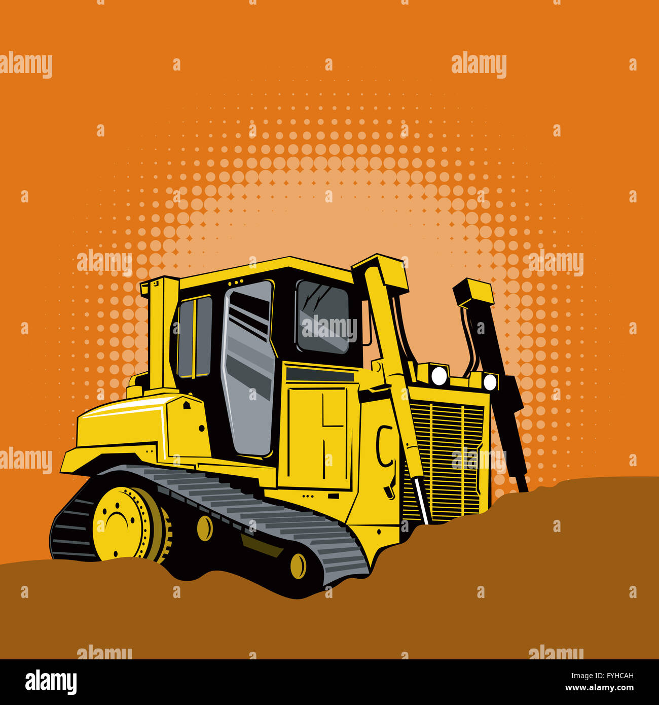 Mechanical Digger Excavator Retro Stock Photo - Alamy
