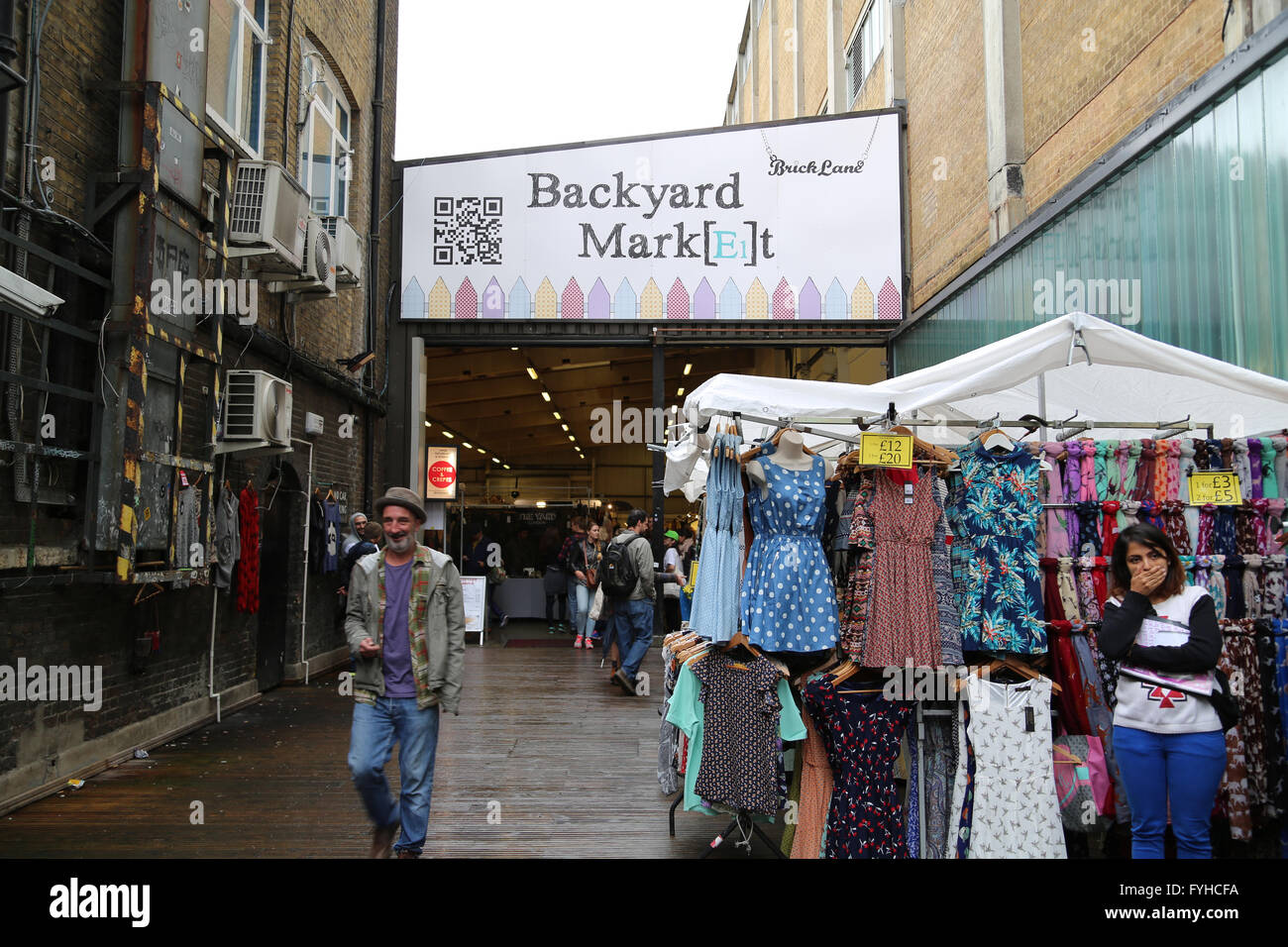 The outdoor stalls at the Backyard Market in Shoreditch, London Stock ...