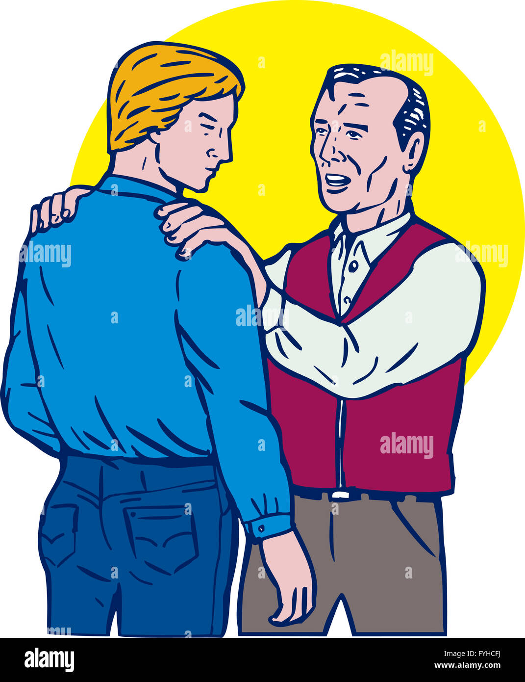 Father And Son Talking Animated