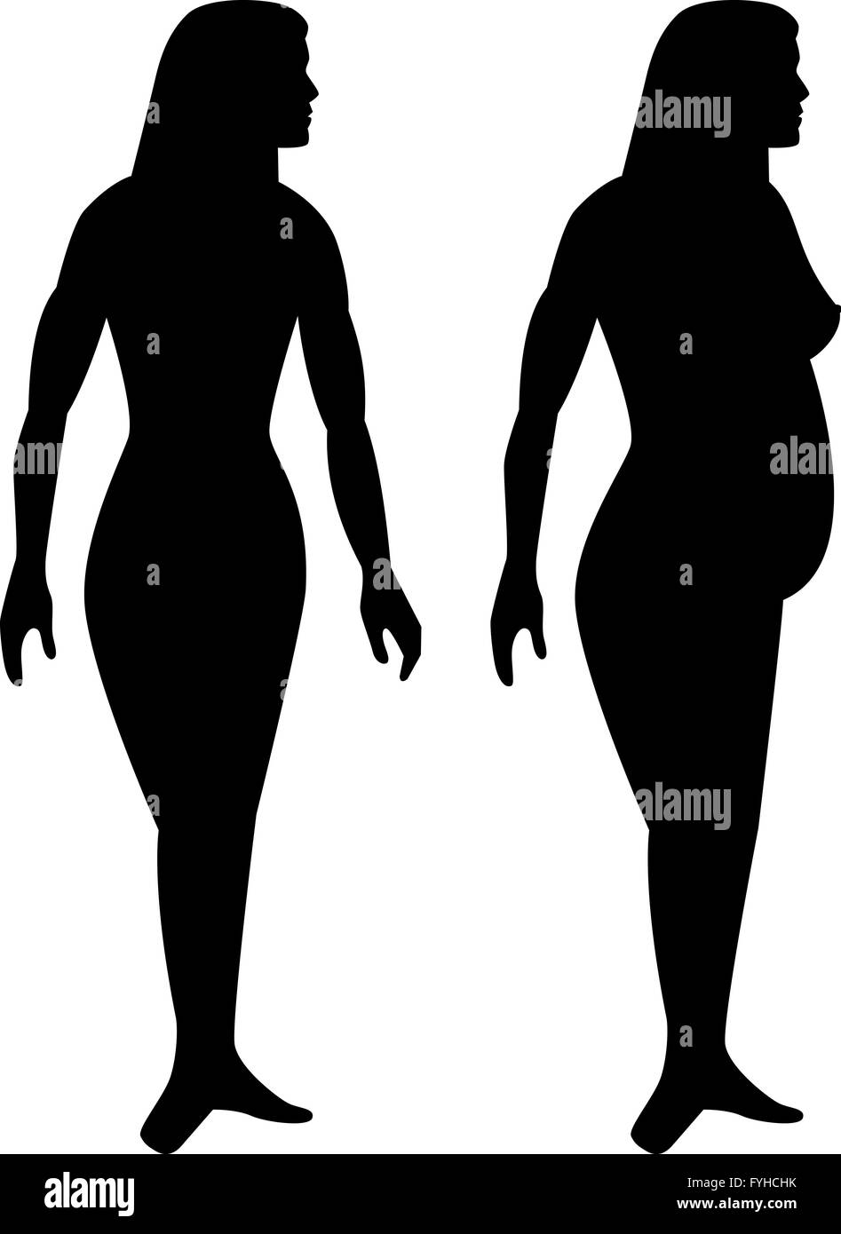 Female Stick Drawing Silhouette Stock Photo - Alamy