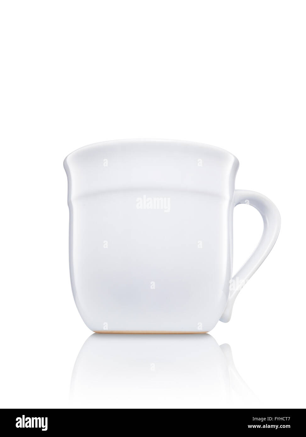 White coffee mug with reflection on white background Stock Photo - Alamy