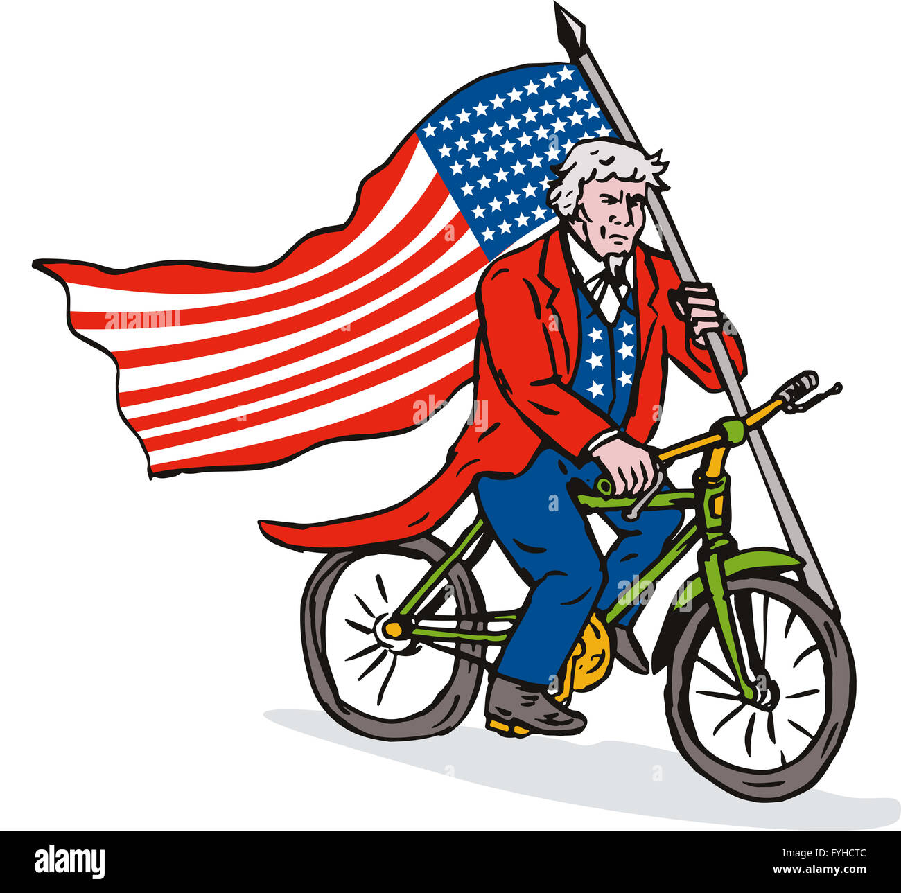 Uncle Sam Riding Bike Stock Photo - Alamy