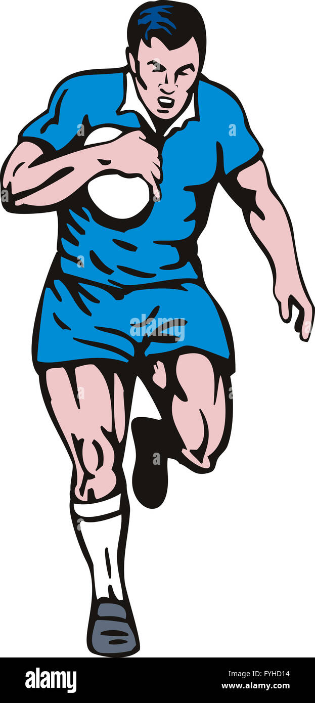 rugby player running with the ball Stock Photo - Alamy