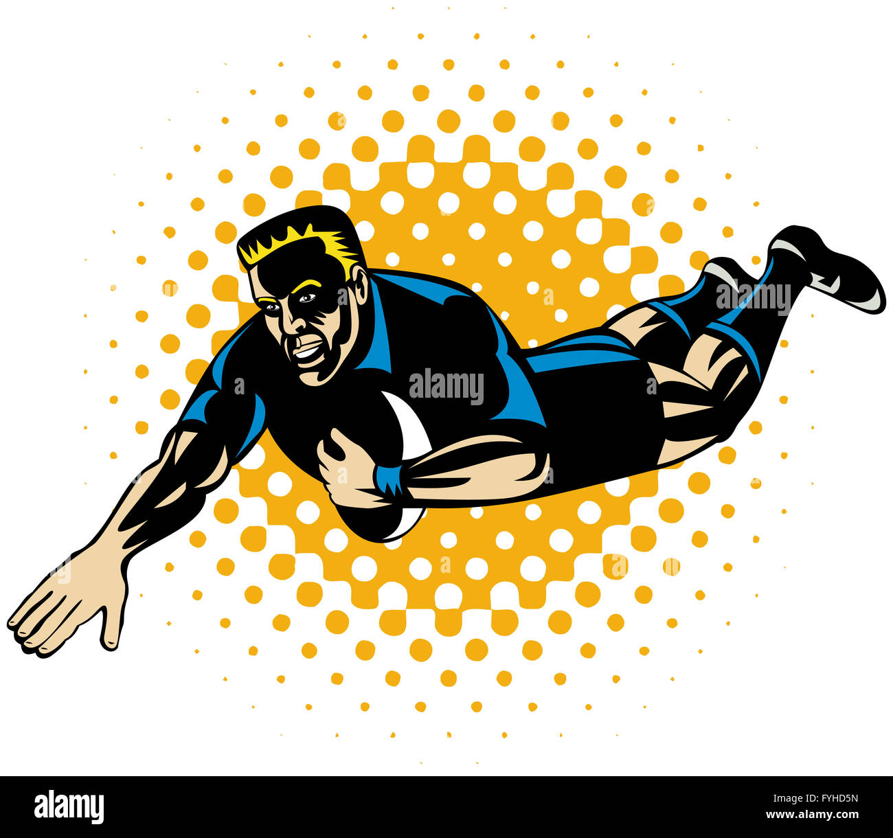 rugby player diving scoring a try Stock Photo - Alamy