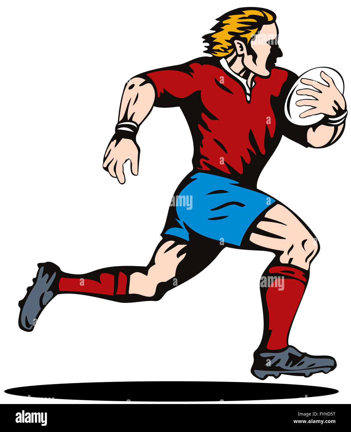 rugby player running with the ball Stock Photo - Alamy