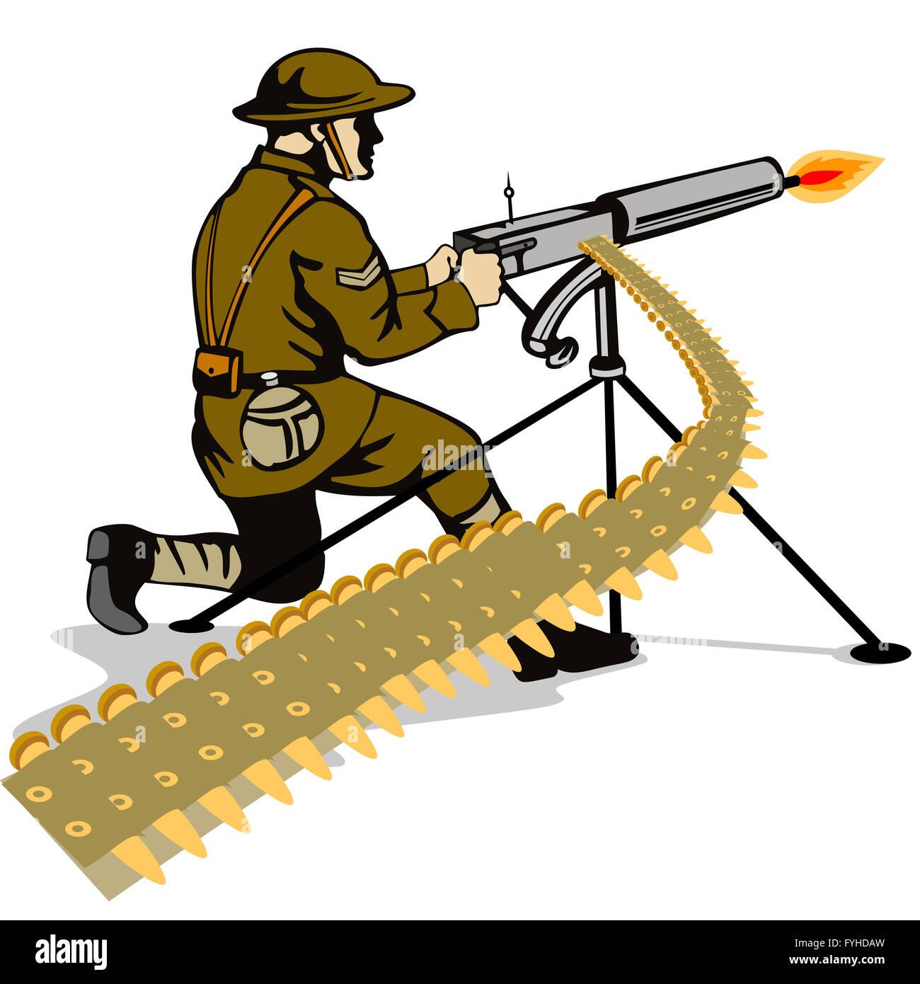 Soldier Aiming Machine Gun Stock Photo - Alamy