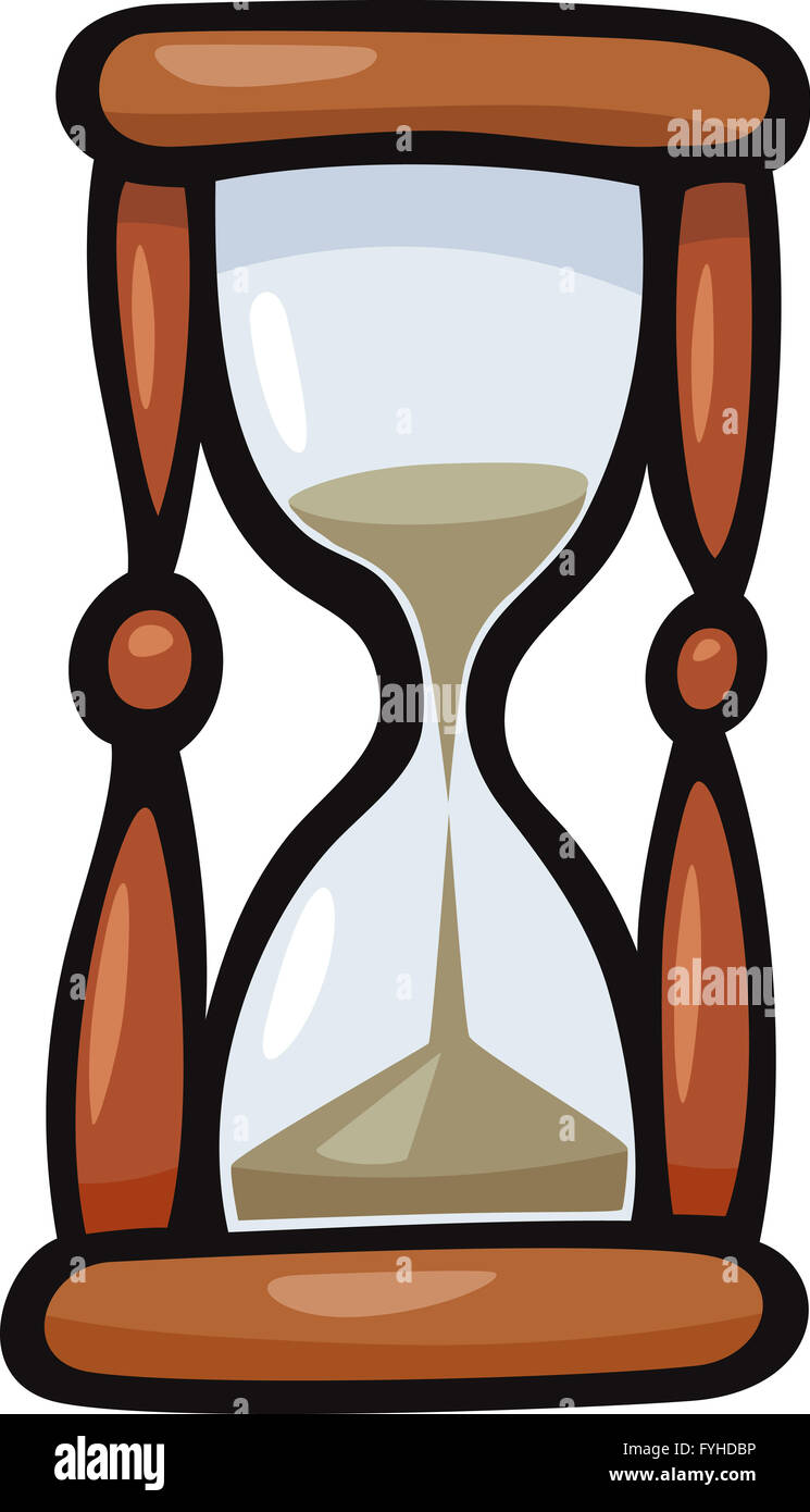hourglass clip art cartoon illustration Stock Photo - Alamy