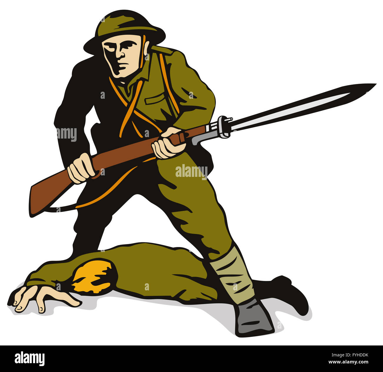 Soldier Standing Over Body Stock Photo - Alamy