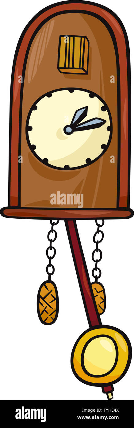 cuckoo clock clip art cartoon illustration Stock Photo - Alamy