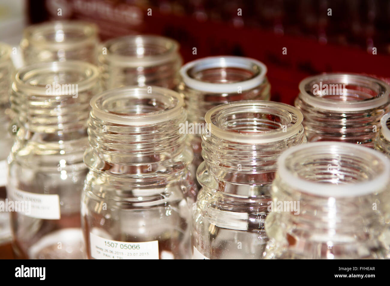 Chemical Test Bottles in Analytic Laboratory Stock Photo - Alamy
