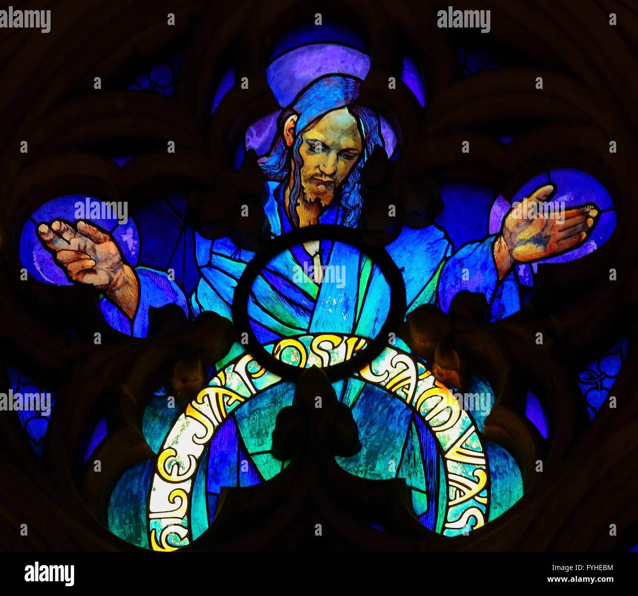 Stained Glass window in St. Vitus Cathedral, Prague, designed by ...