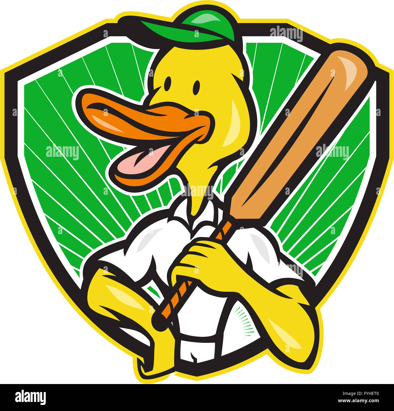Duck Cricket Player Batsman Cartoon Stock Photo - Alamy