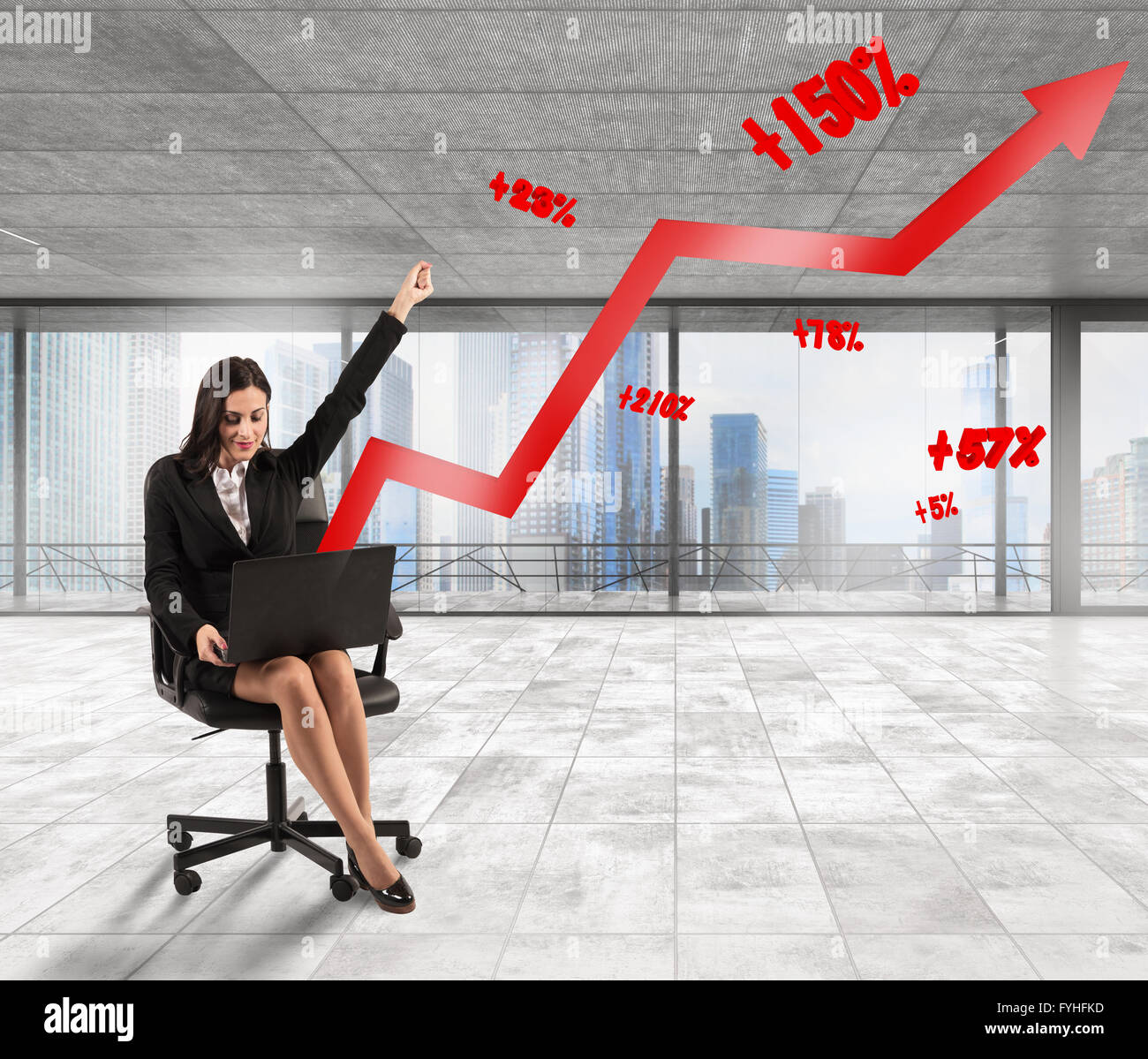 Increased percentage statistics Stock Photo - Alamy