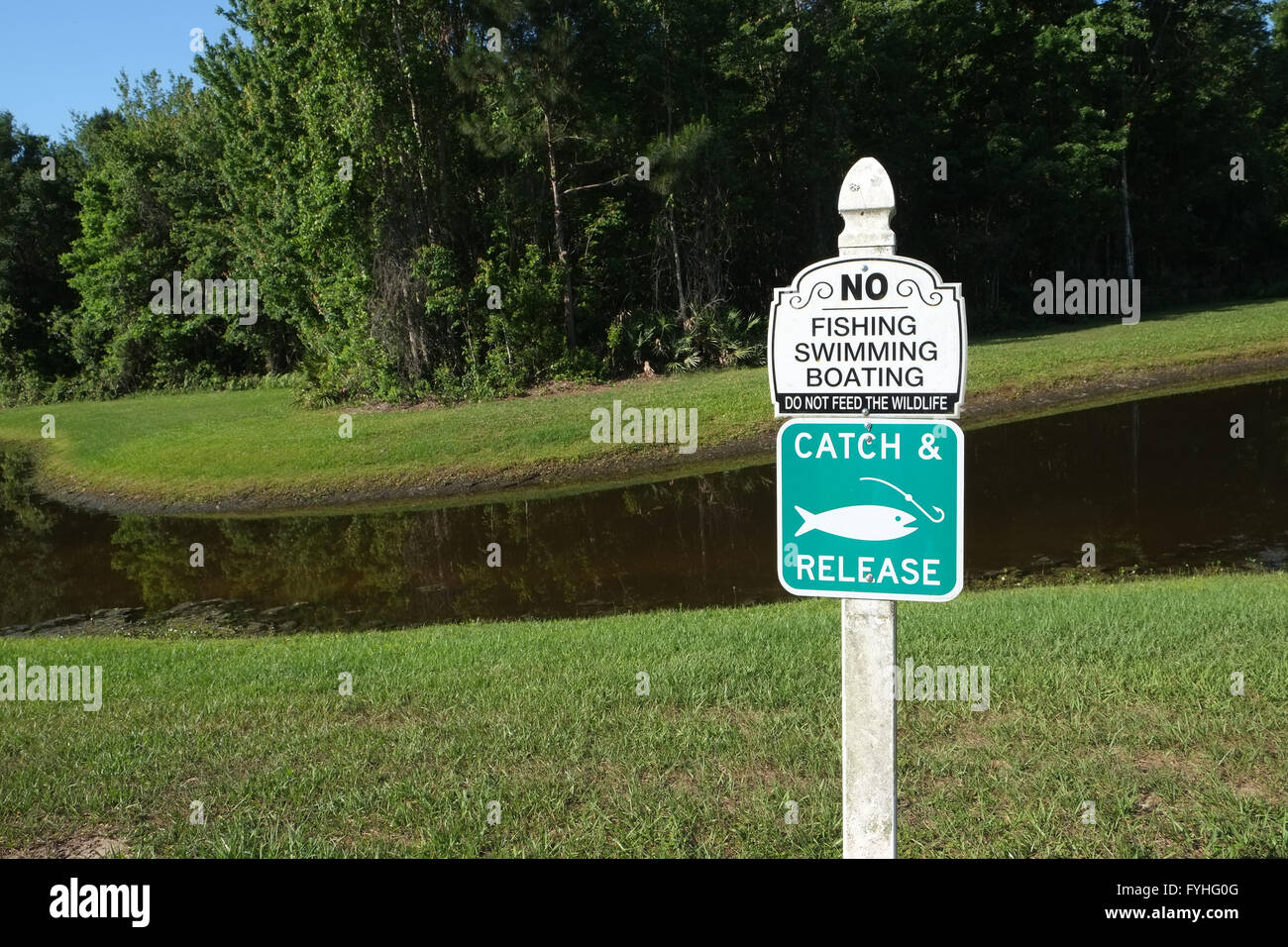 No swimming sign lake in hi-res stock photography and images - Alamy