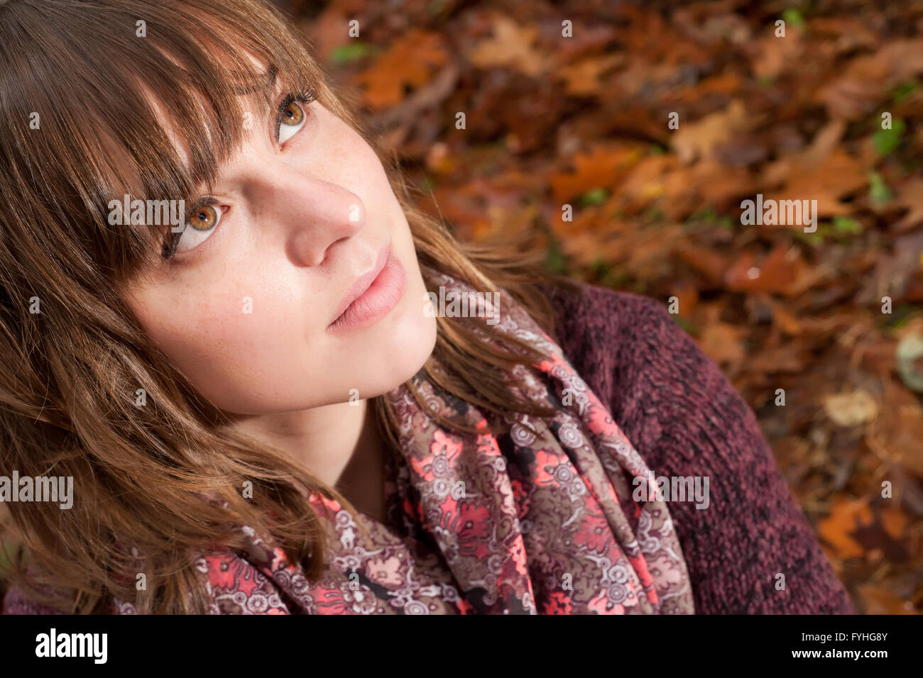 Beauty portrait autumnway Stock Photo - Alamy