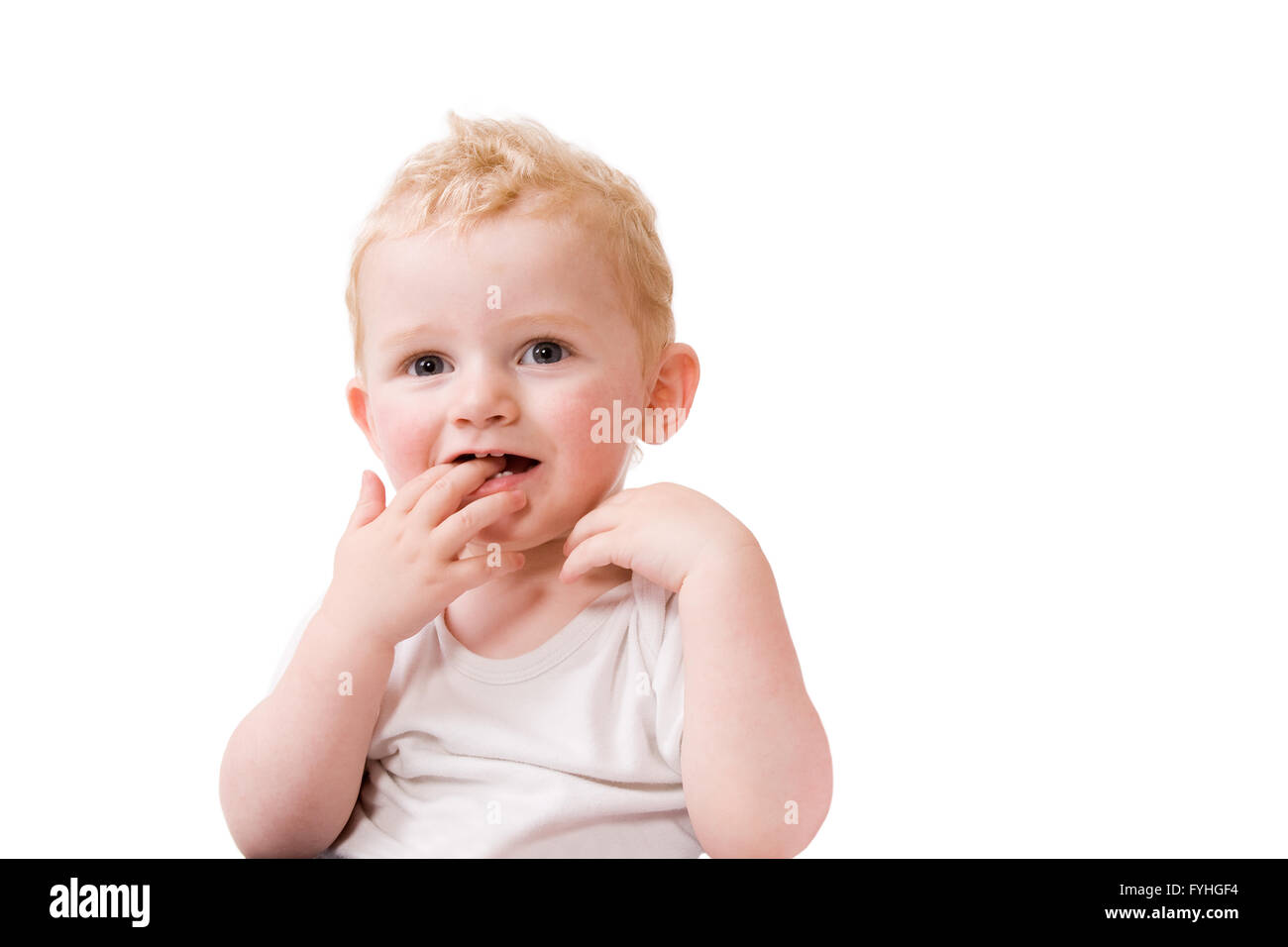Eating my fingers Stock Photo - Alamy