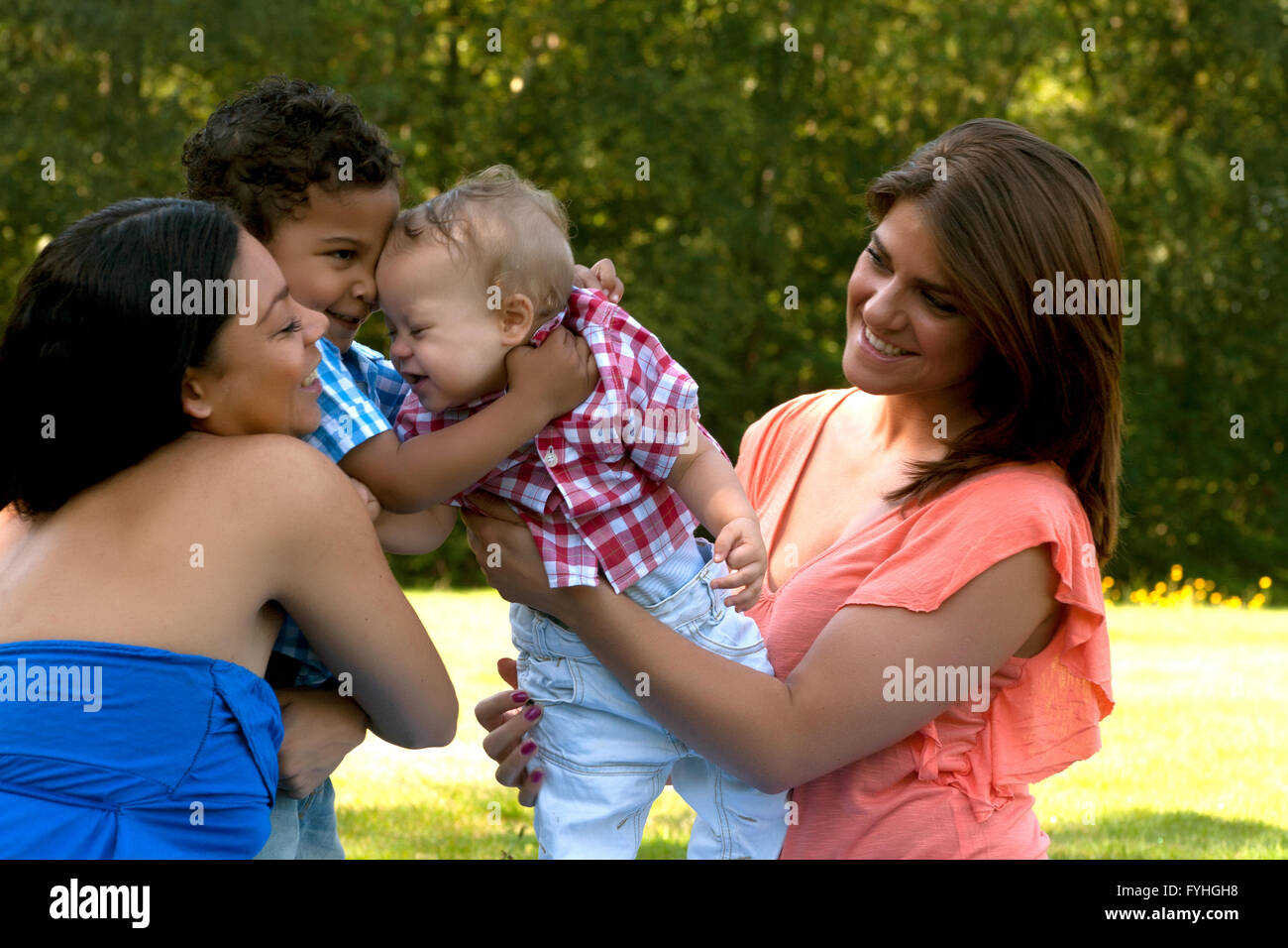The kids are hugging Stock Photo - Alamy