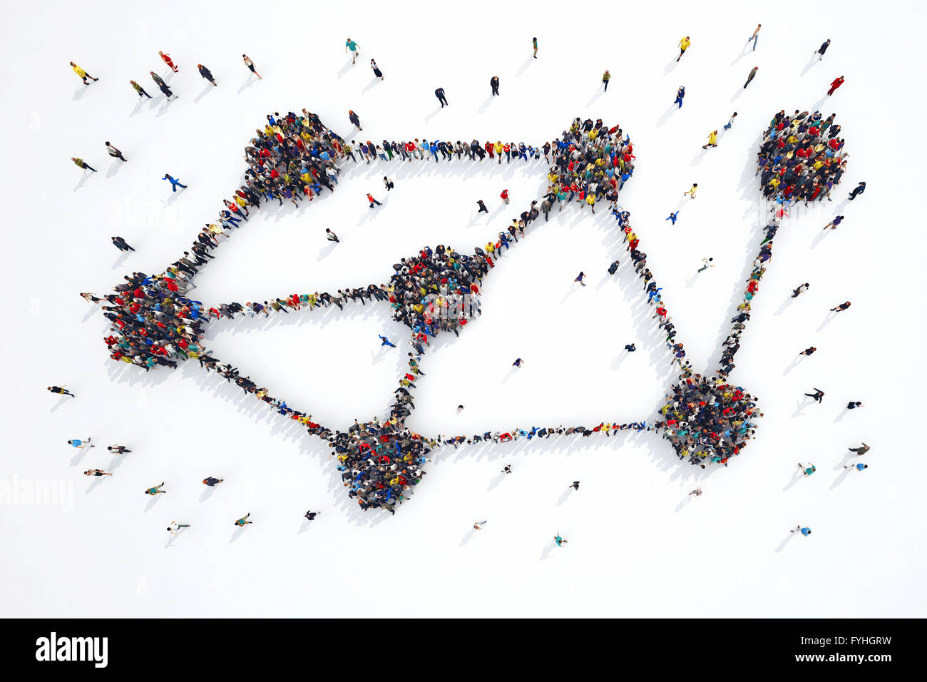 3D rendering of people interconnection Stock Photo - Alamy