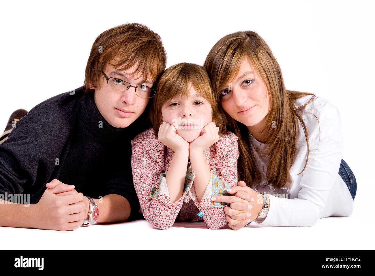 Sweet portrait of three kids Stock Photo - Alamy