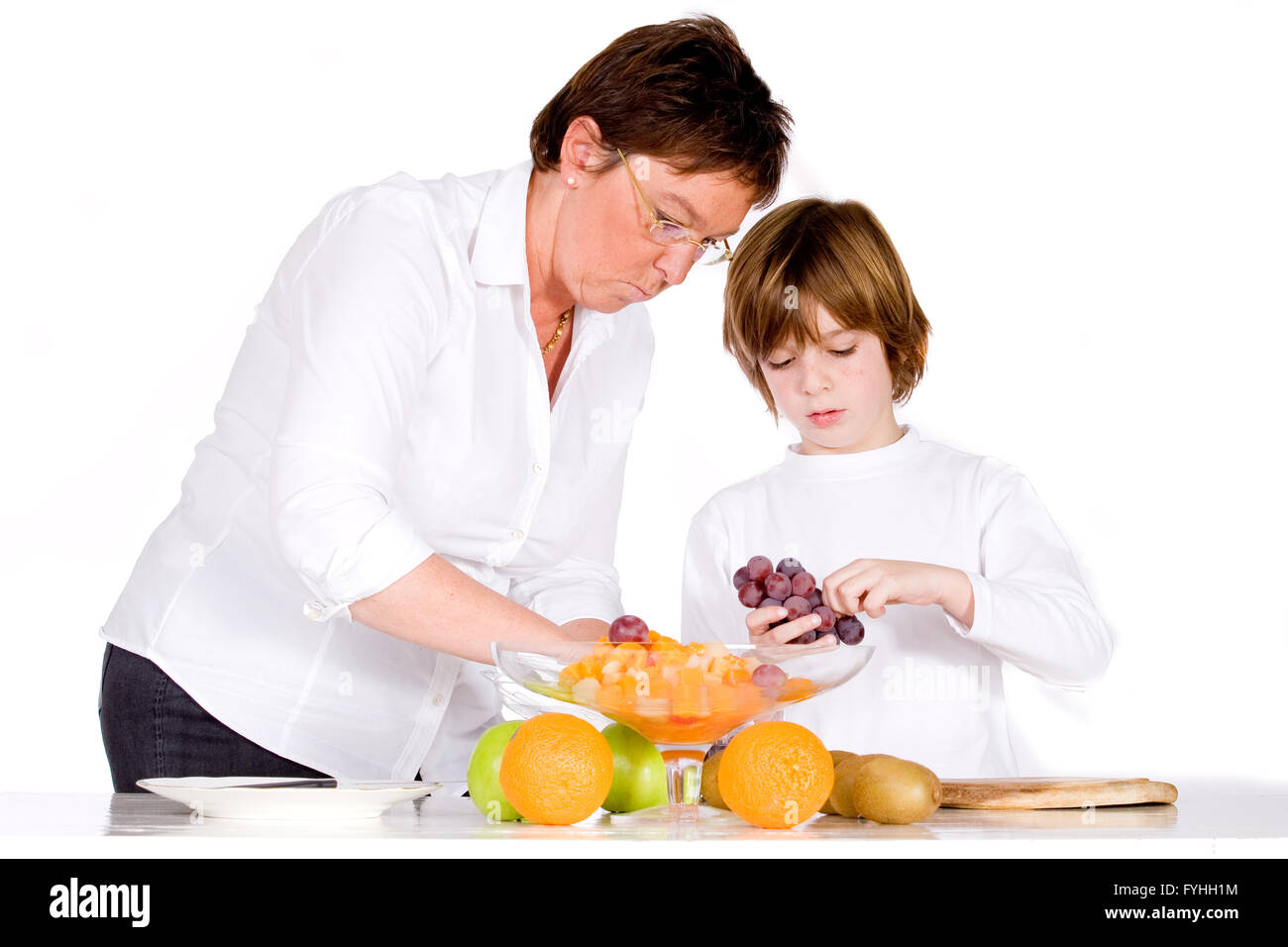 Making the fruit salad Stock Photo - Alamy
