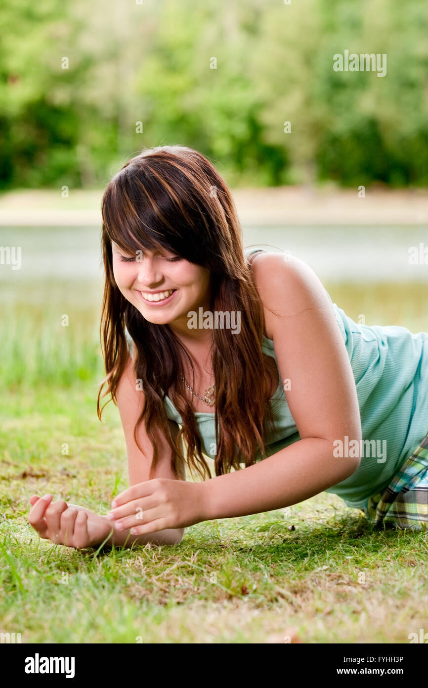 Teenager grass hi-res stock photography and images - Alamy