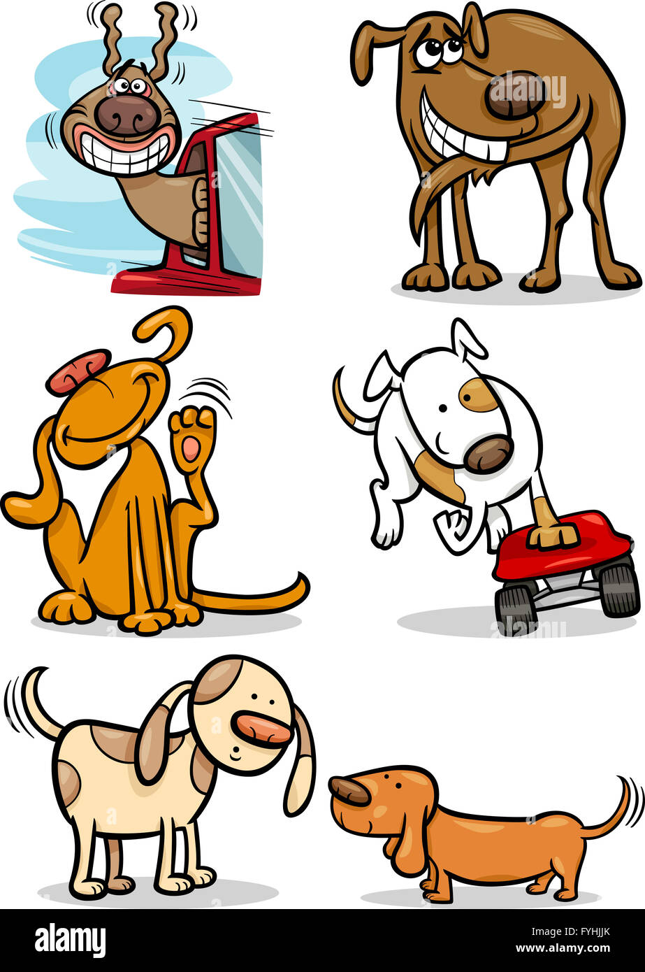 cartoon cute dogs set Stock Photo - Alamy