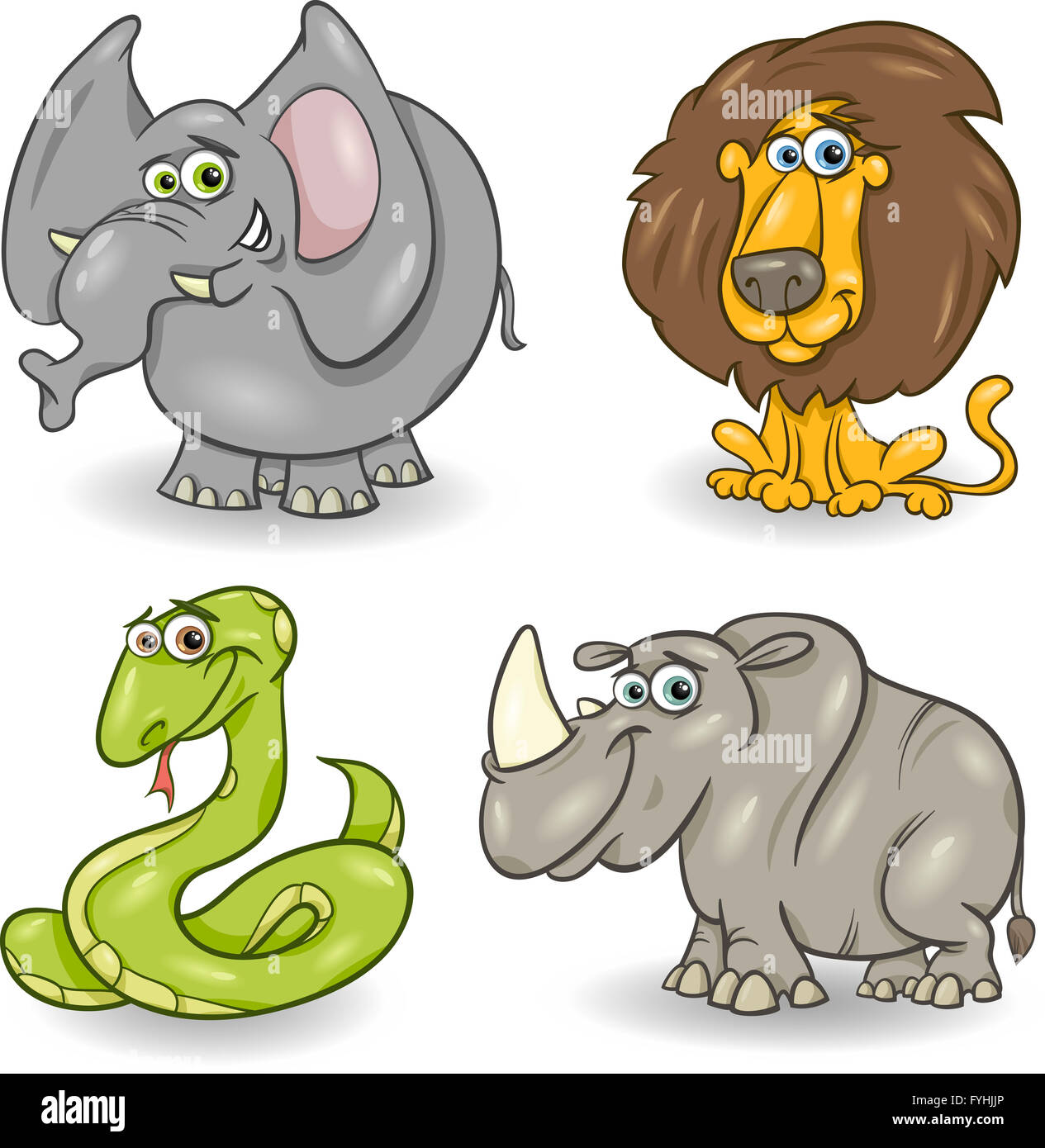 cute wild animals set Stock Photo - Alamy