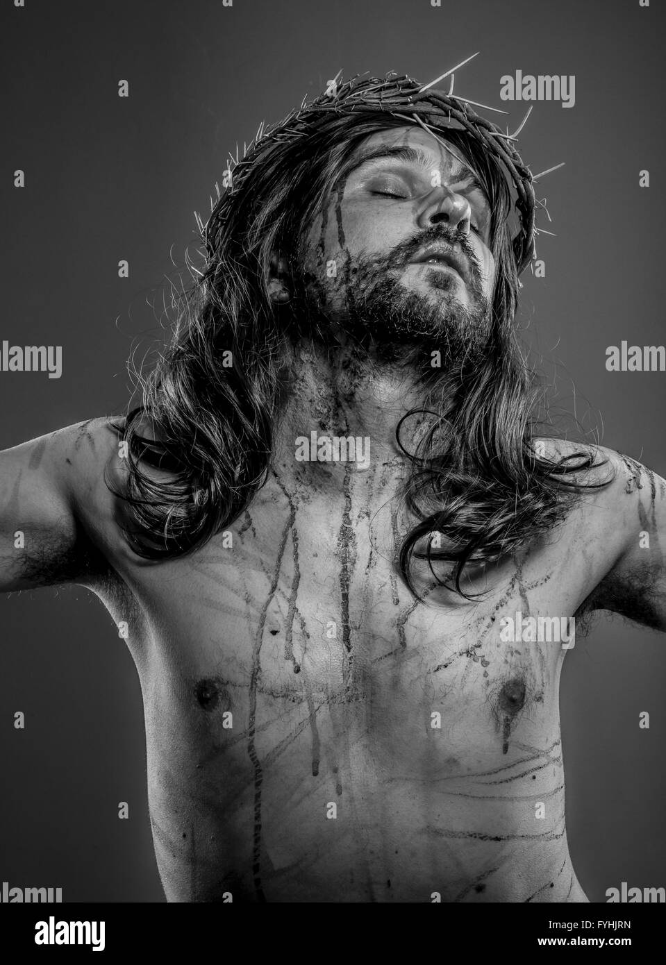 Jesus talking cross Black and White Stock Photos & Images - Alamy